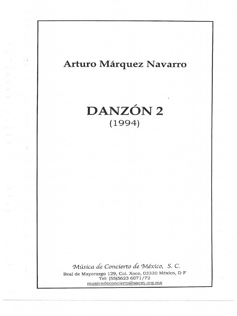 Danzón 2 Versión de 1994 (Version para Orquesta) | PDF