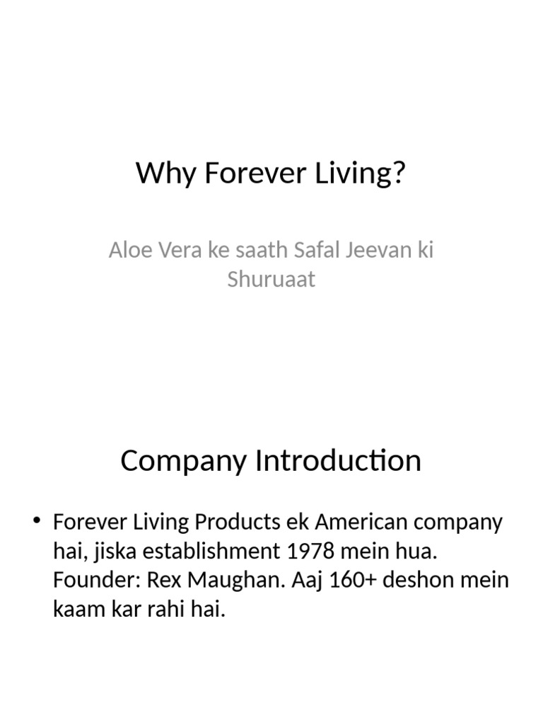Why Forever Living Hindi Presentation | PDF