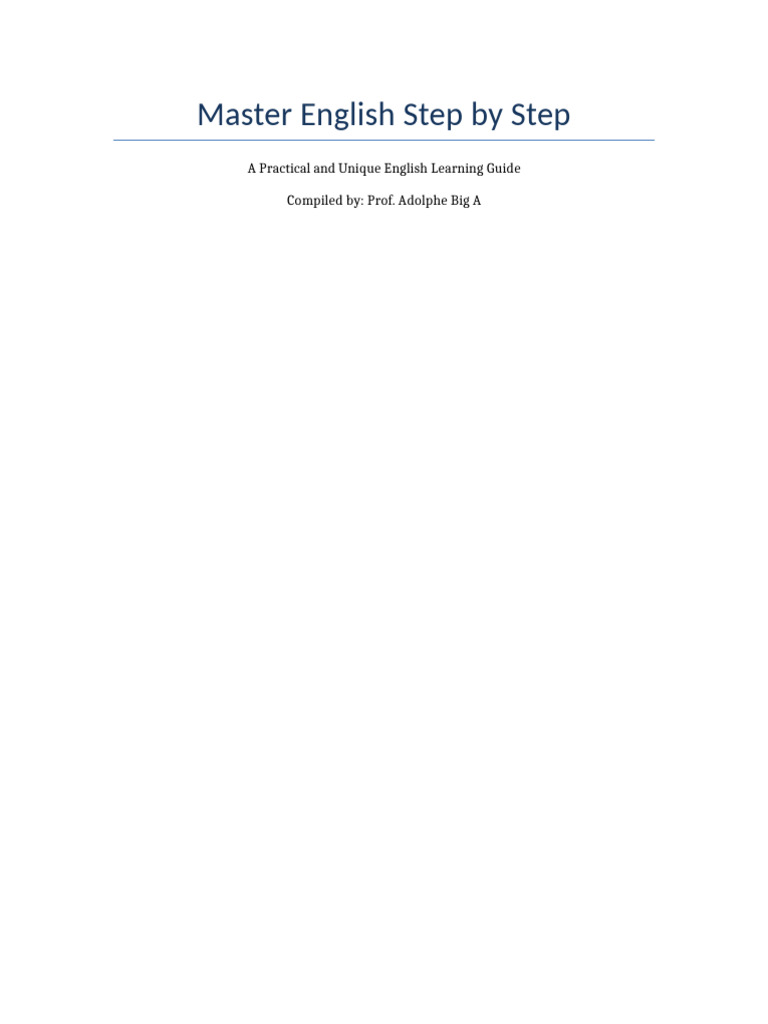 Master English: Step-by-Step Guide | PDF | Vocabulary | English Language