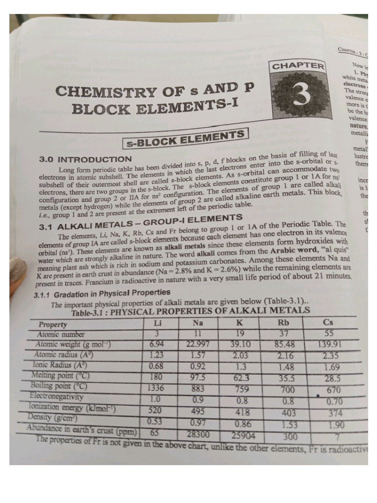 S - Block Elements | PDF