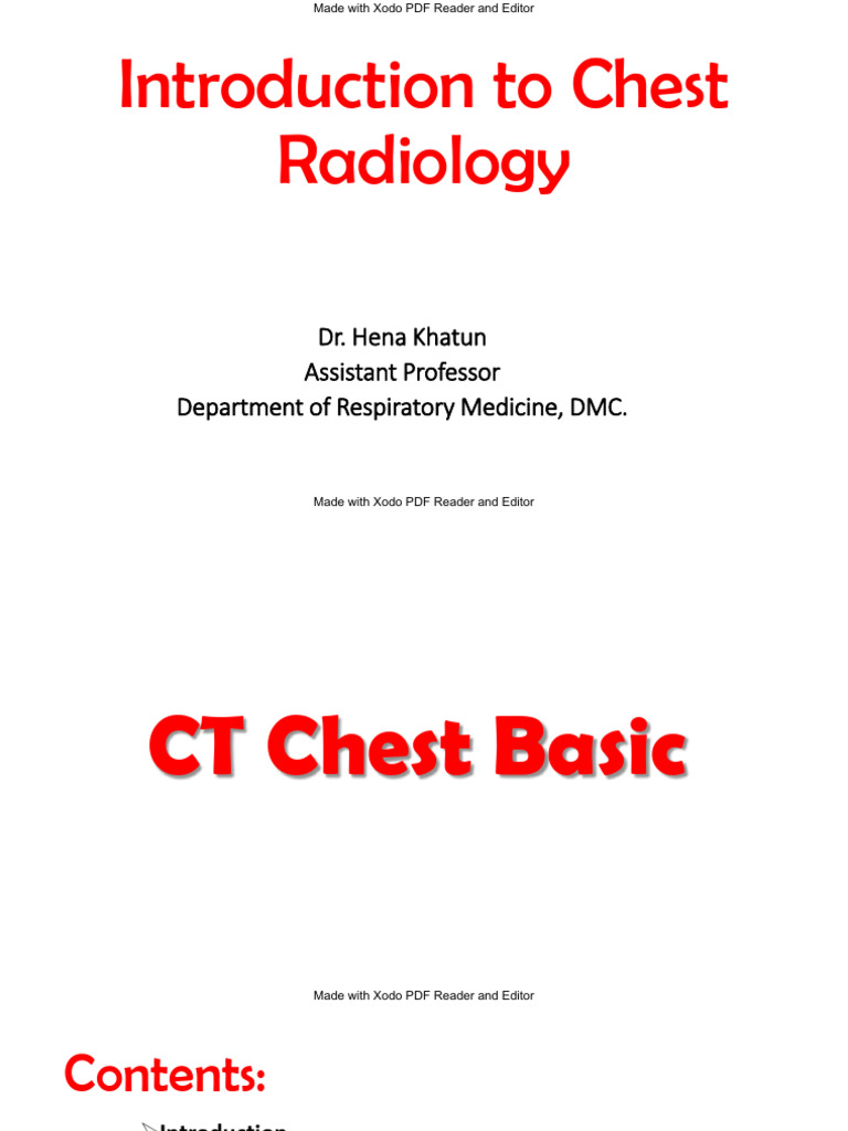 Chest CT Imaging Techniques Overview | PDF | Ct Scan | Aorta