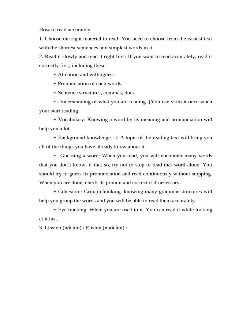 Tips for Accurate Reading Skills | PDF