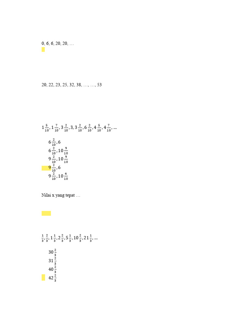 Latihan Soal Deret Angka Matematika | PDF