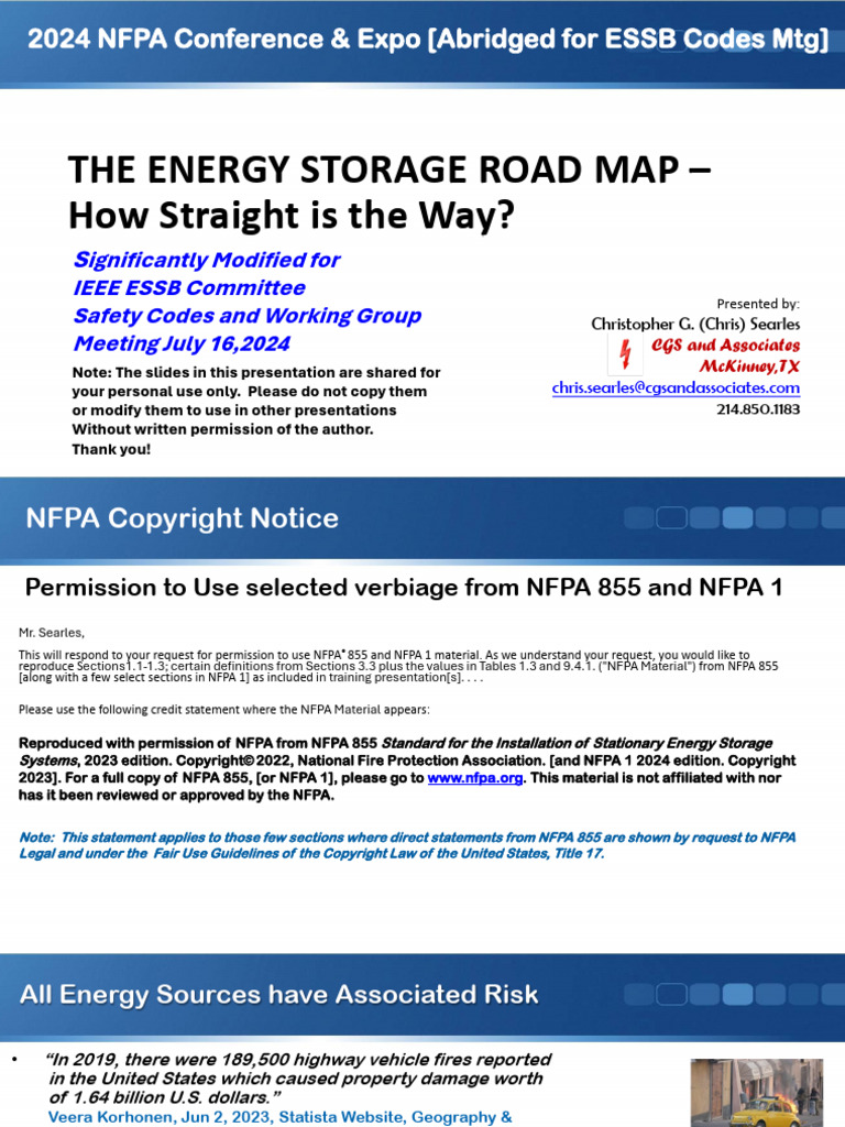 NFPA 855: Energy Storage Safety Standards | PDF | Lithium Ion Battery ...