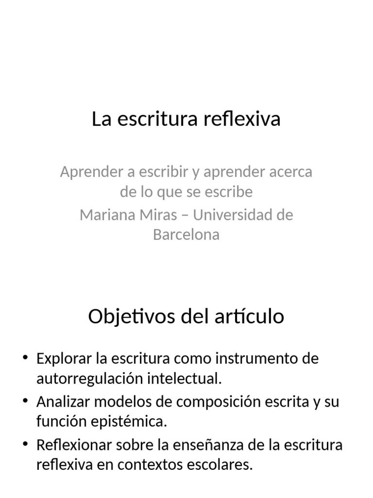 Escritura Reflexiva Miras Extendido | PDF | Aprendizaje | Pensamiento