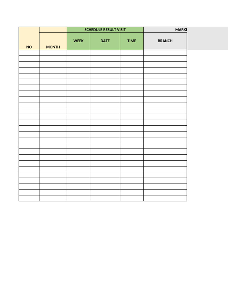 Customer Visit Marketing Schedule | PDF