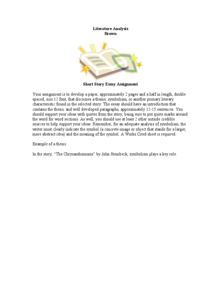 Short Story Literary Analysis Guide | PDF