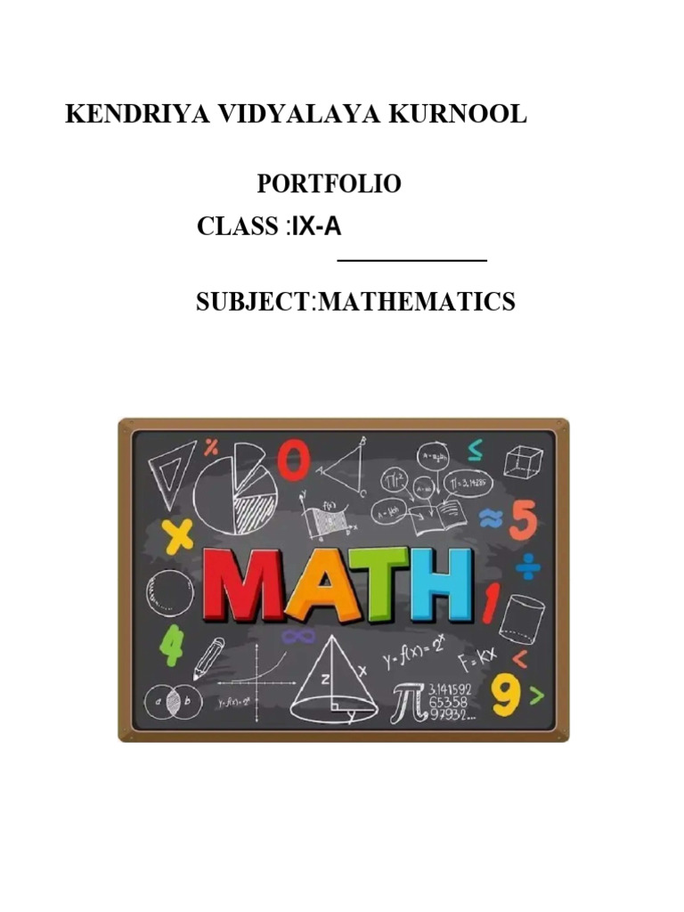 Class 9 Mathematics Portfolio | PDF