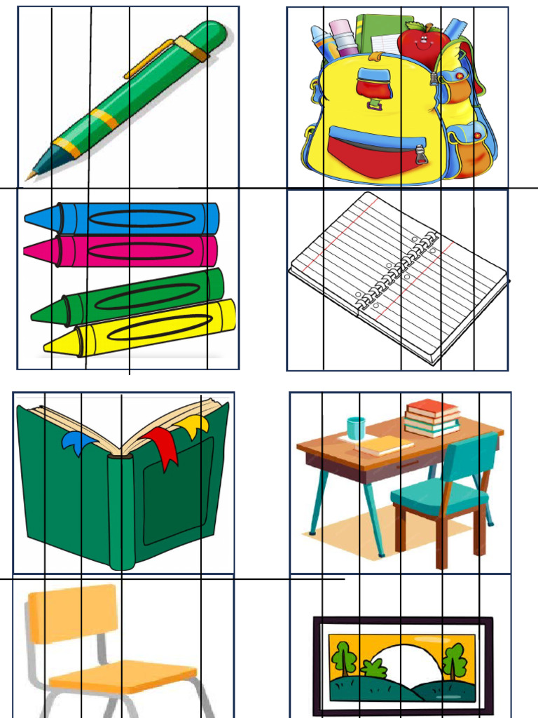 Puzzle School Objects | PDF