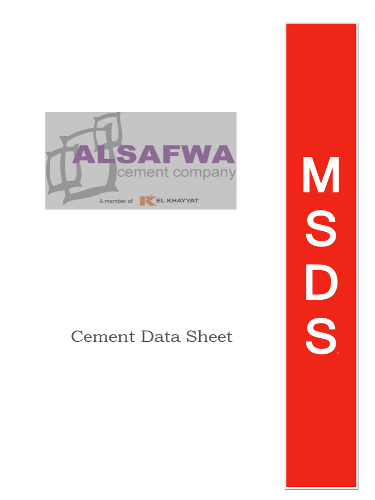 MSDS Al Safwa PPC Cement | PDF | Cement | Calcium