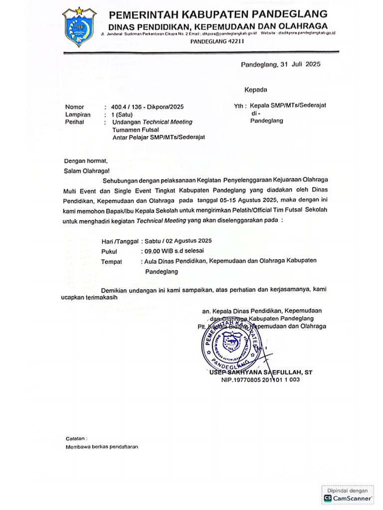 Undangan TM Futsal | PDF