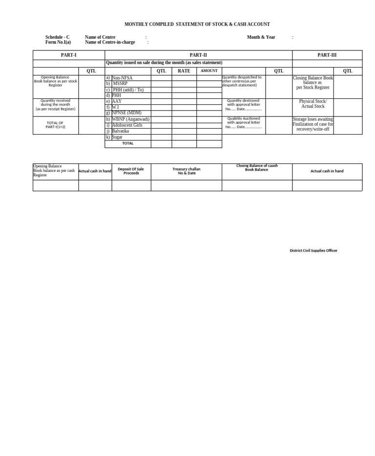 Monthly Stock & Cash Account Statement | PDF | Money | Economies