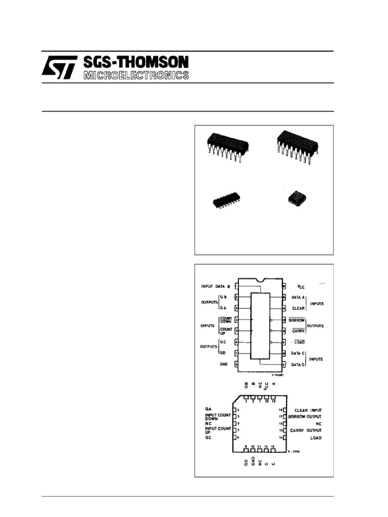 Datasheet 74192 | PDF | Electricity | Electrical Circuits