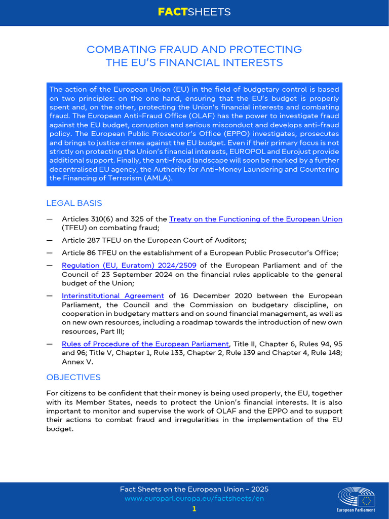 EU Anti-Fraud Measures Overview 2025 | PDF | European Union | Government