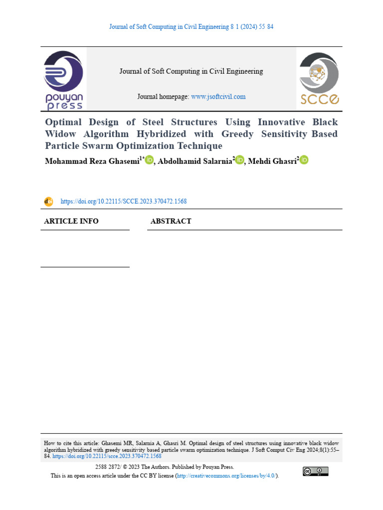 Optimal Design of Steel Structures Using Innovative Black Widow ...