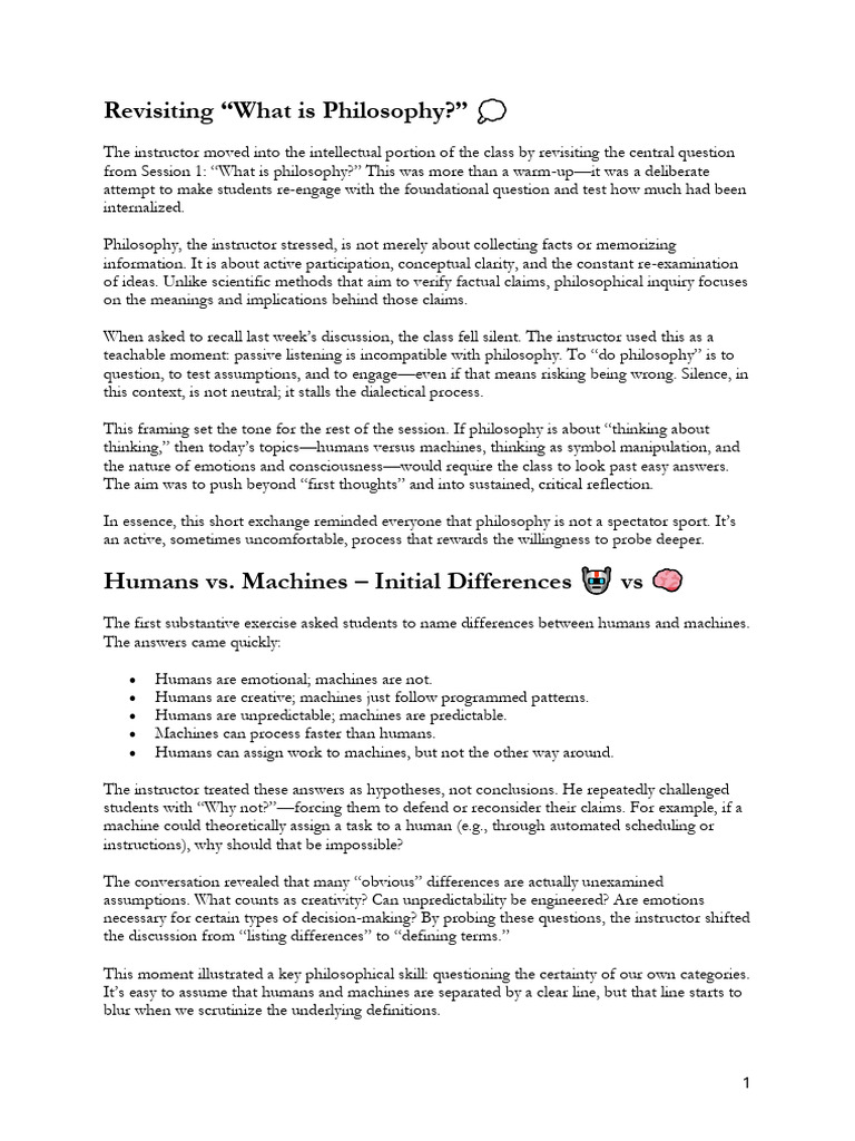 Class Notes, Session 2 | PDF | Thought | Consciousness
