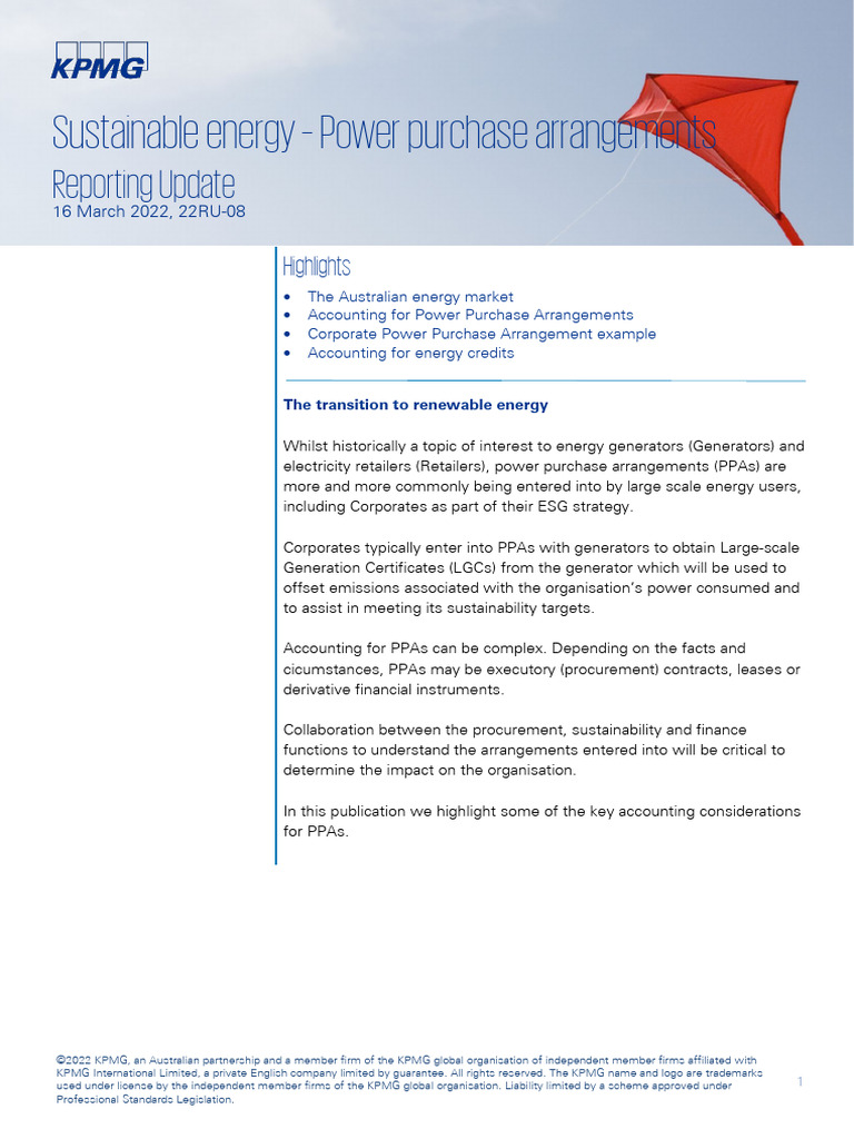 22ru 08 Sustainable Energy Power Purchase Arrangements | PDF | Fair ...