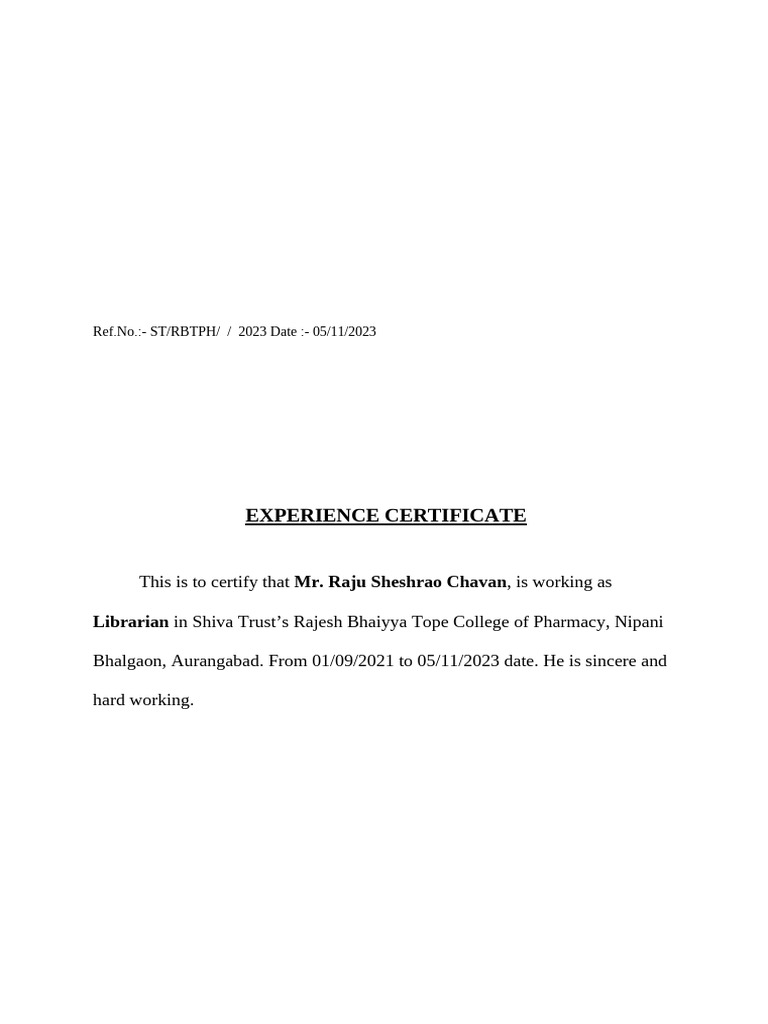 Ex Certificate | PDF