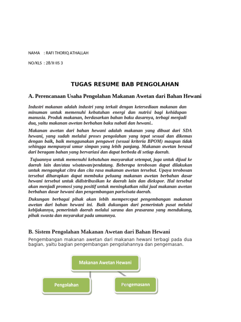 Pengolahan Makanan Awetan Hewani | PDF
