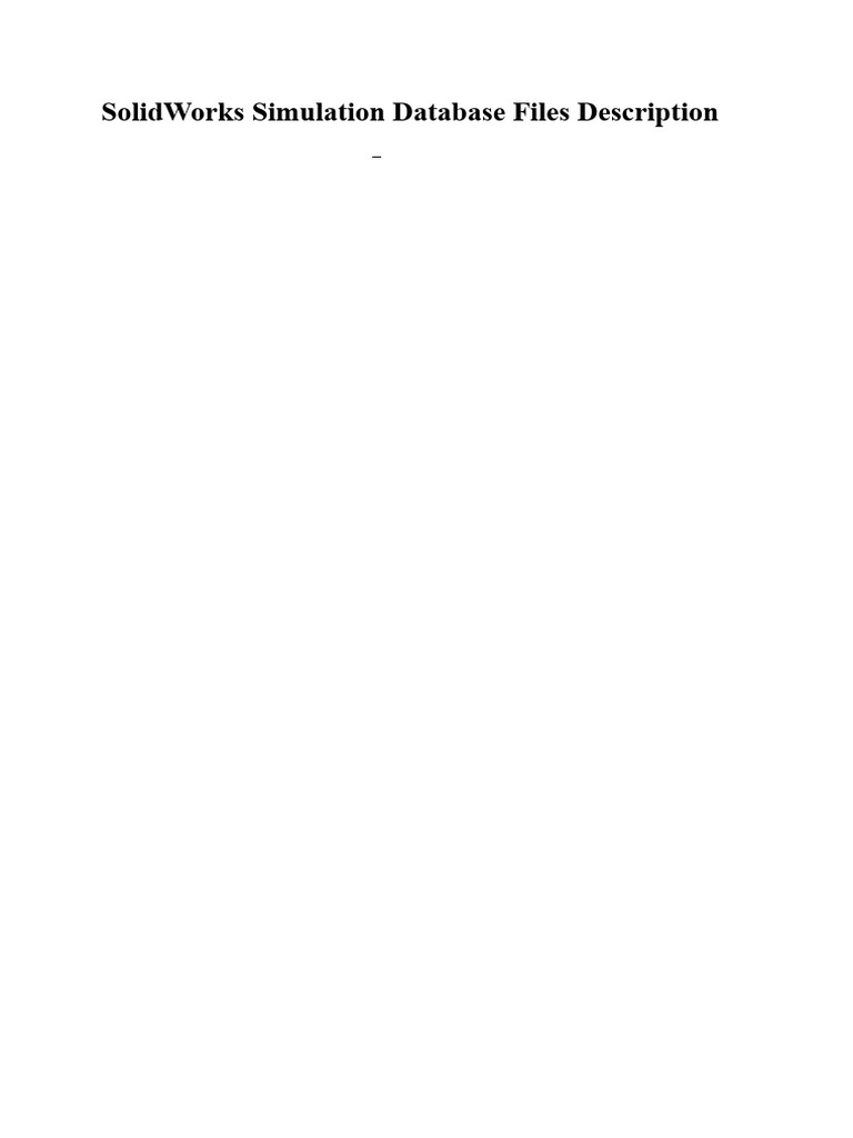 SolidWorks Simulation Database Files Description | PDF | Databases ...