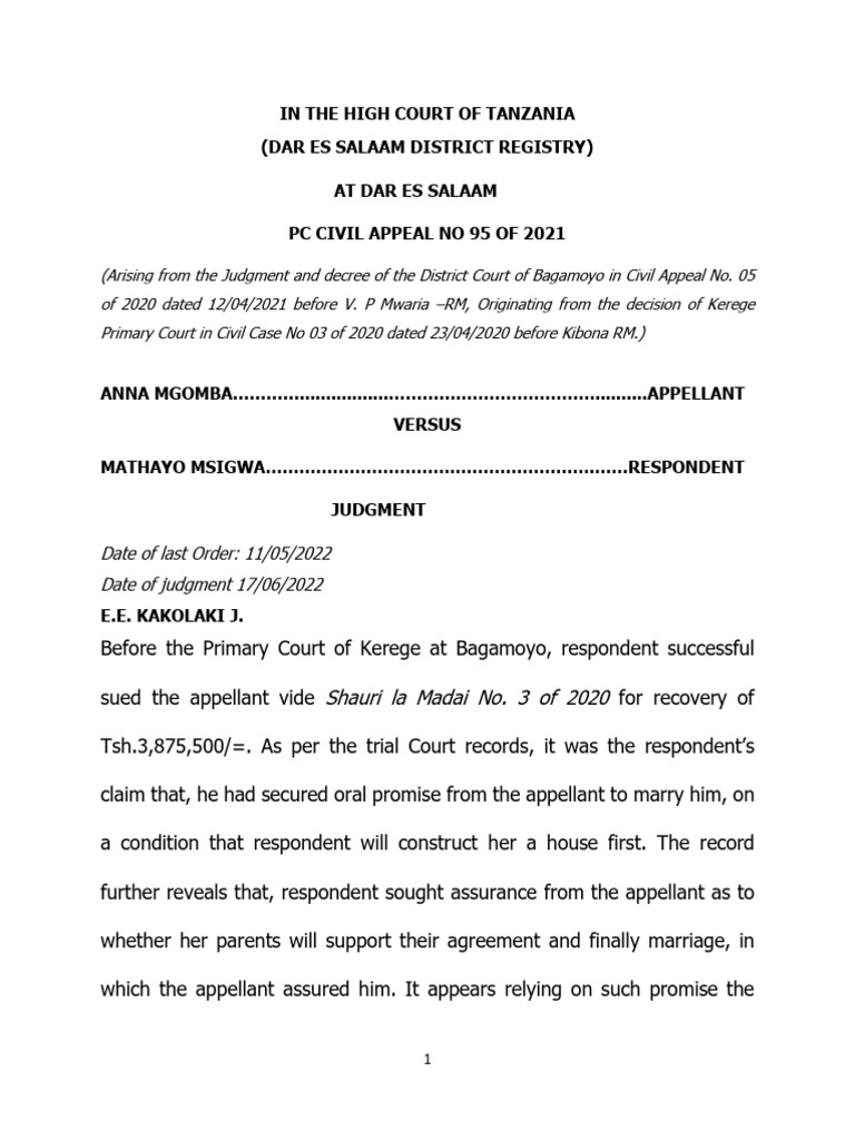 JPJ-Breach of Promise To Marry | PDF | Witness | Appeal