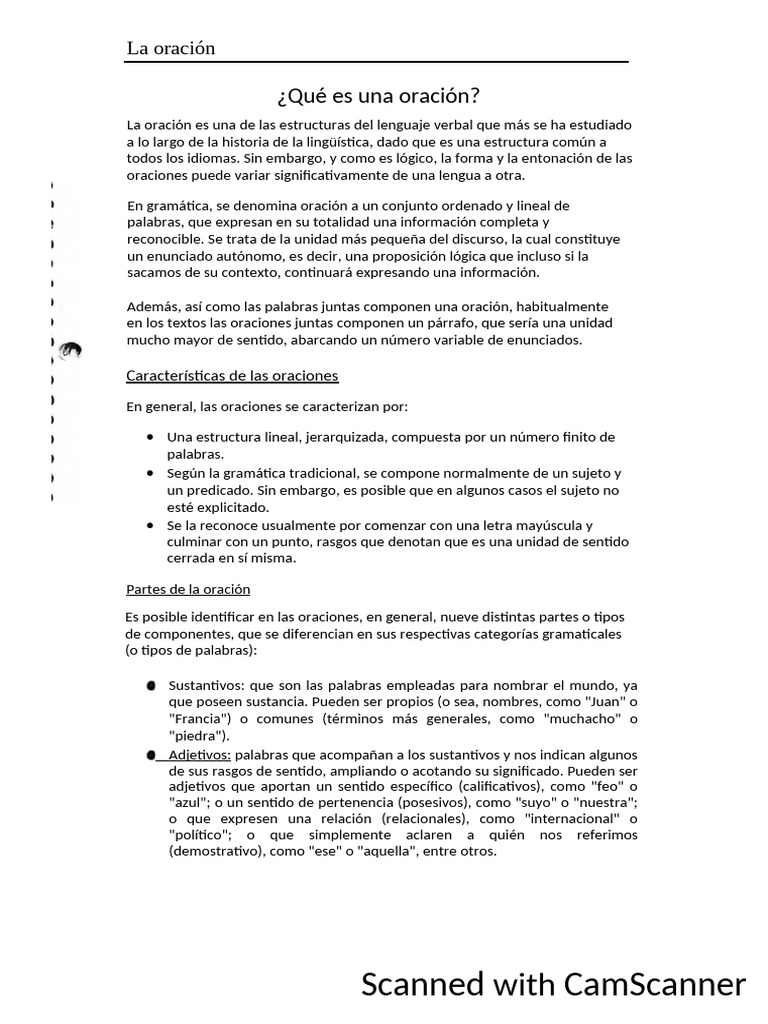 Unidad 2 LA ORACION 2 | PDF | Oración (Lingüística) | Predicado (Gramática)