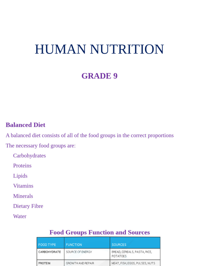 Chapter 7 Human Nutrition | PDF | Digestion | Stomach
