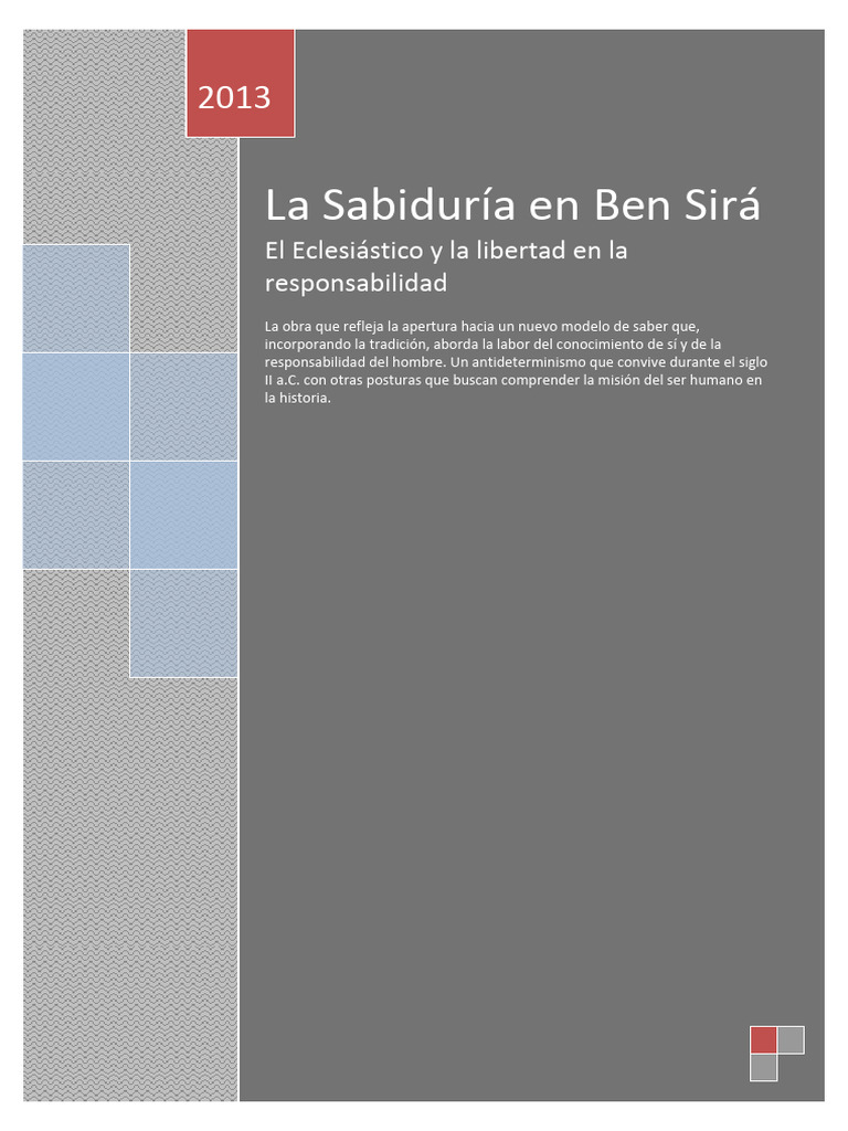 La Sabiduria en Ben Sira | PDF | Libro de proverbios | Eclesiastés