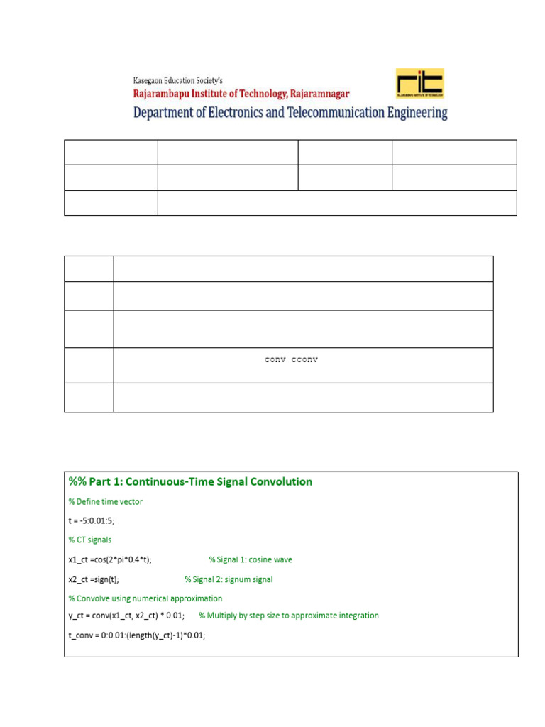 Expt 3 SP | PDF | Convolution | Digital Signal Processing