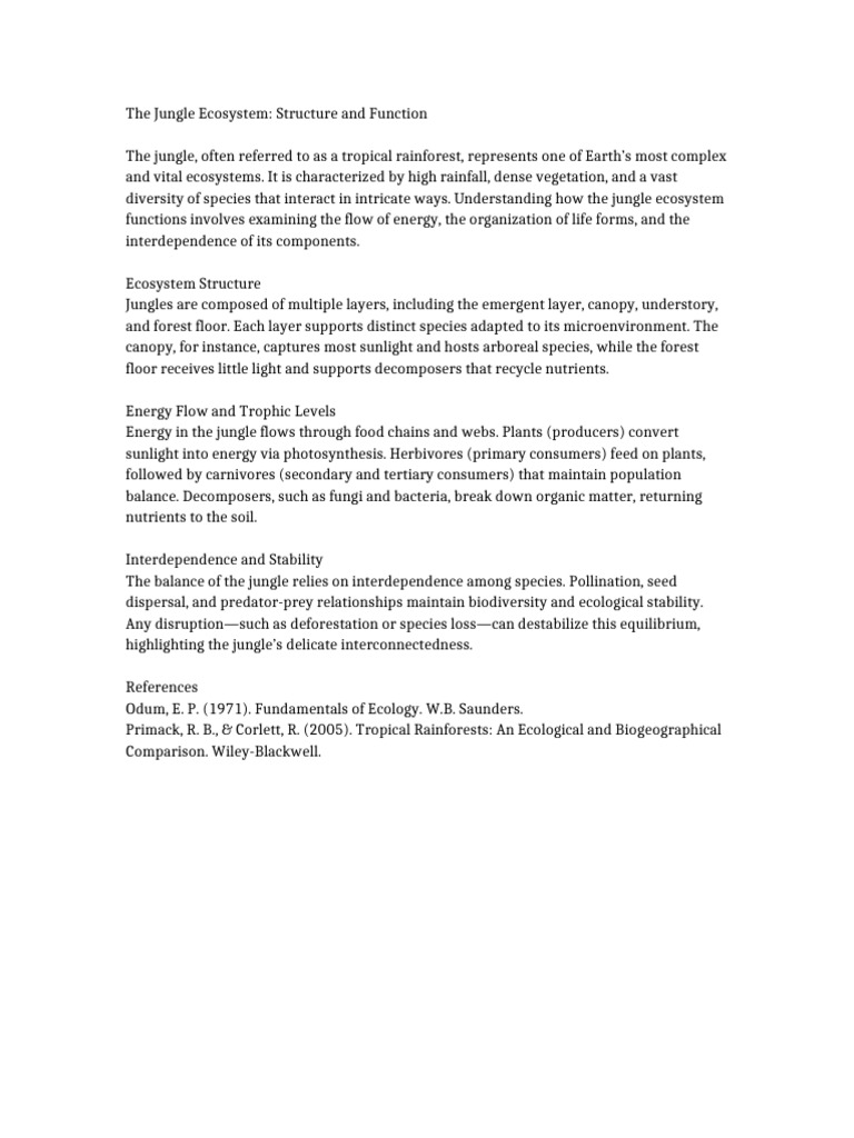 1 The Jungle Ecosystem | PDF