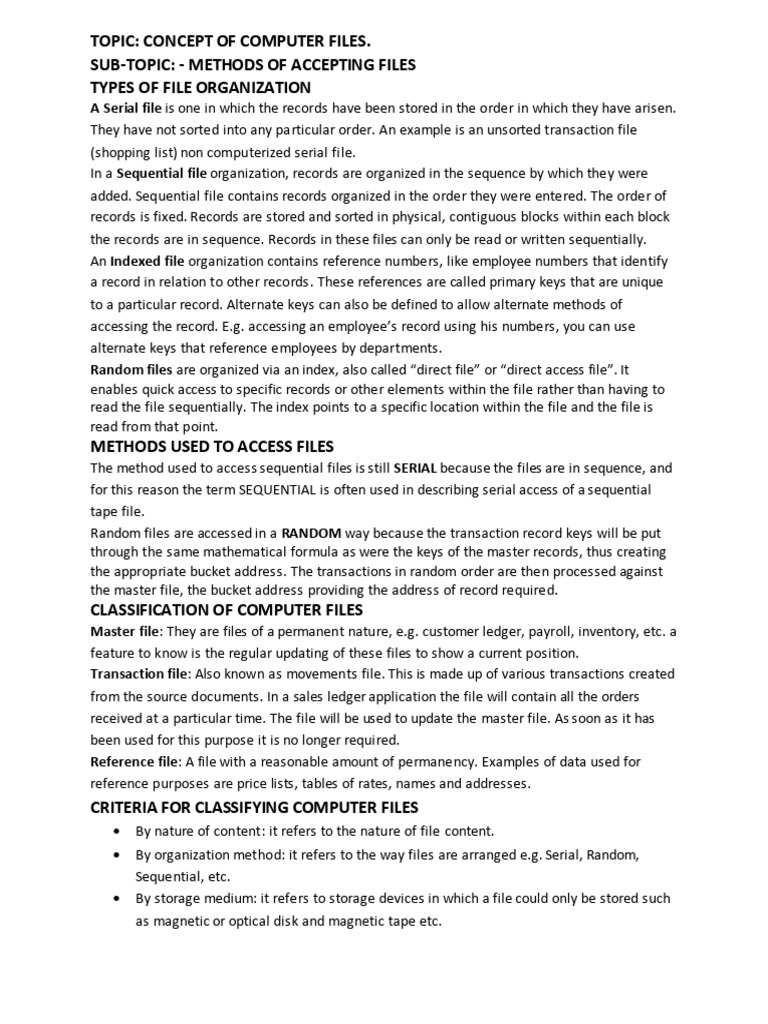 8261 - Method of Accessing Computer Files | PDF | Computer File | Computer Data Storage