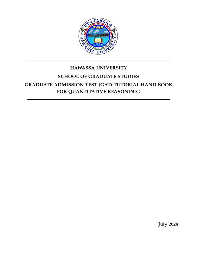 GAT Tutorial Handbook: Quantitative Reasoning | PDF | Ratio | Percentage