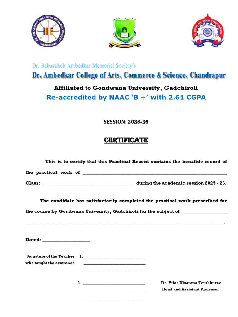 Stud Practical Certificate | PDF
