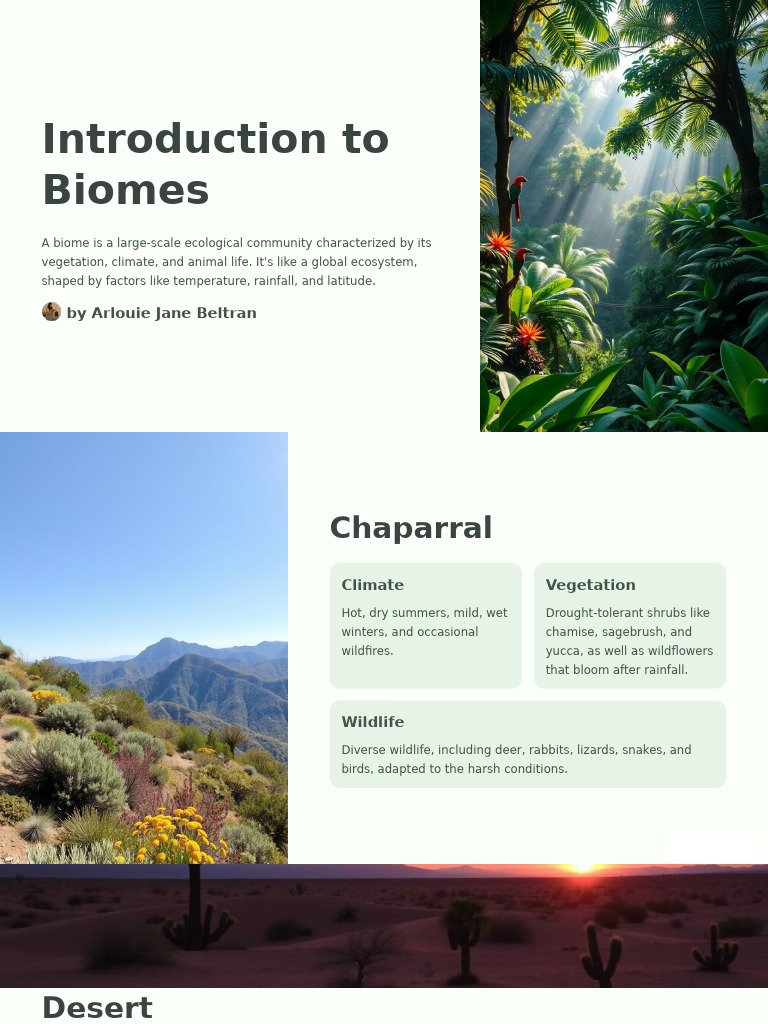 Overview of Major Biomes and Ecosystems | PDF | Forests | Grassland