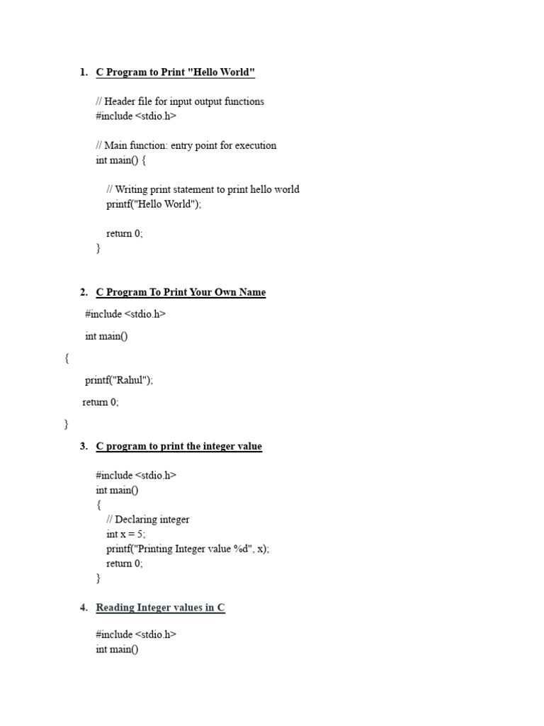 Basic C Program | PDF