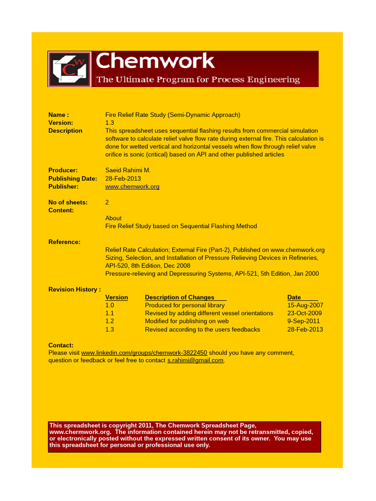 Fire Relief Dynamic Study | PDF | Spreadsheet | Continuum Mechanics