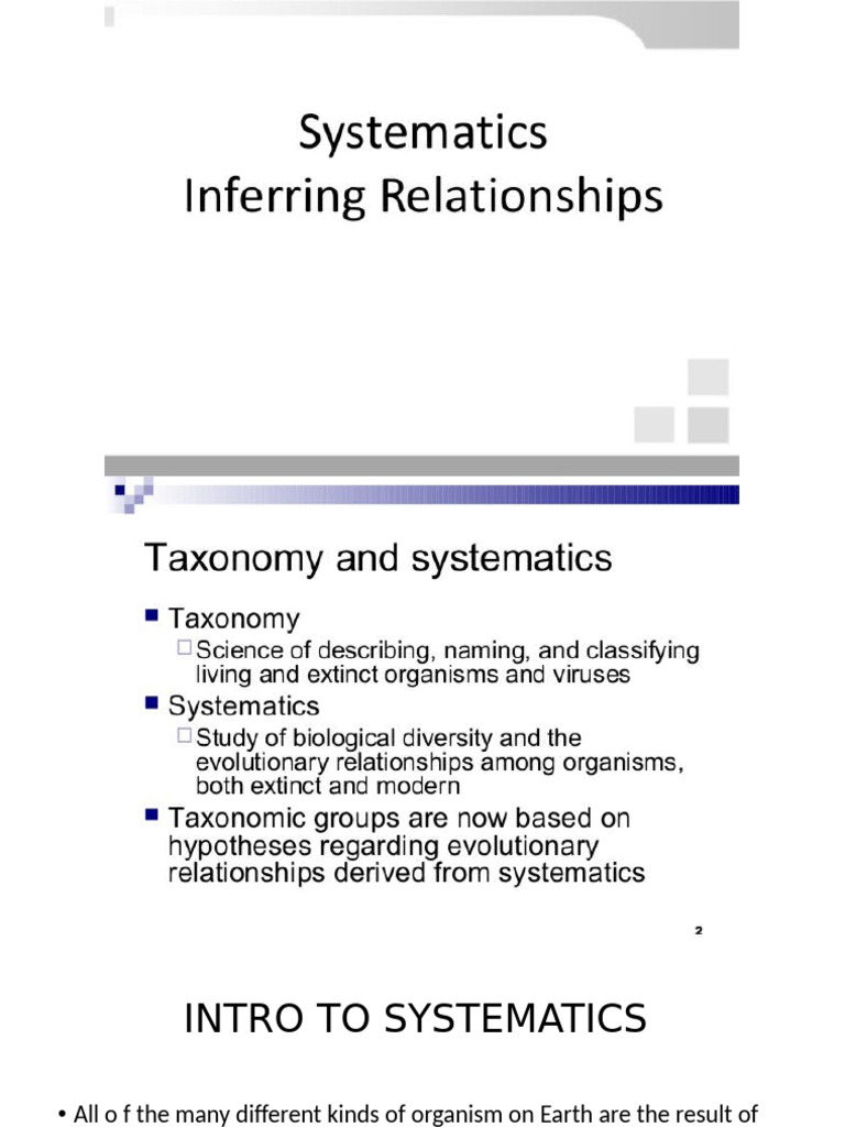 C1. Systematics Inferring Relationship 10 | PDF | Phylogenetic Tree ...