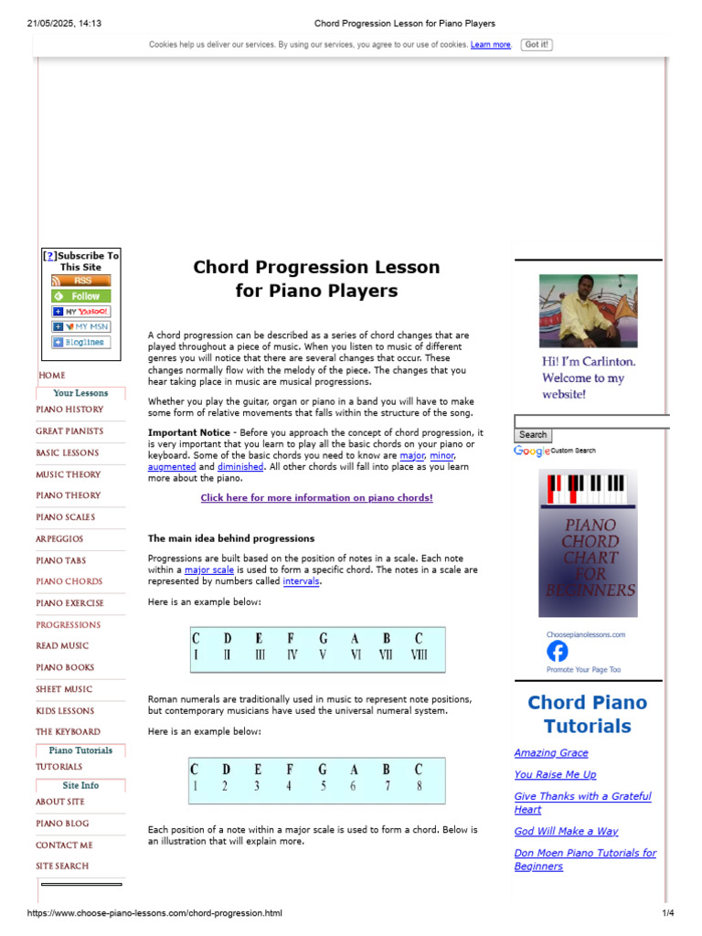 Chord Progression Lesson For Piano Players | PDF | Chord (Music ...