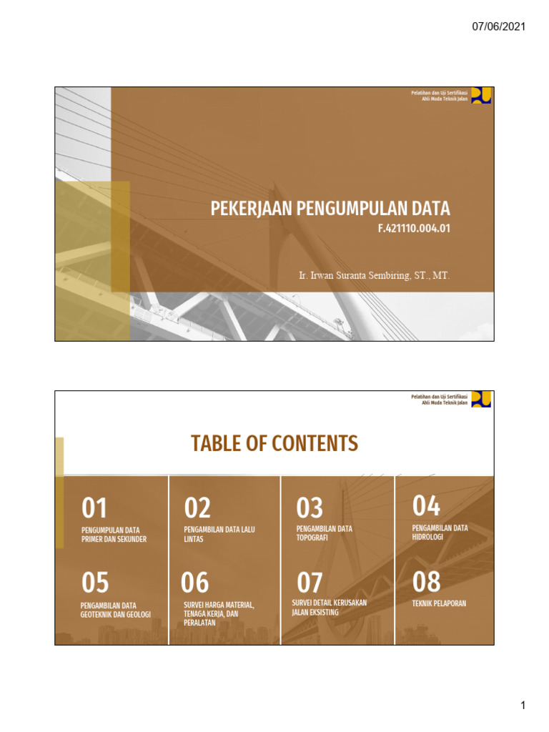 Panduan Pengumpulan Data Teknik Jalan | PDF