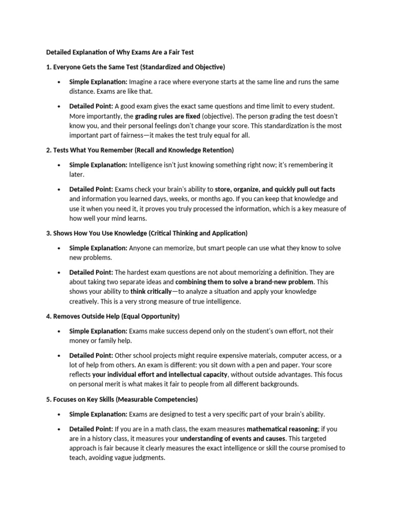 Why Exams Are Fair Assessments | PDF | Knowledge | Intelligence
