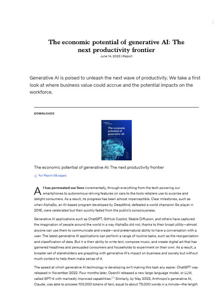 Generative AI's Economic Impact: $2.6-$4.4T | PDF | Artificial ...