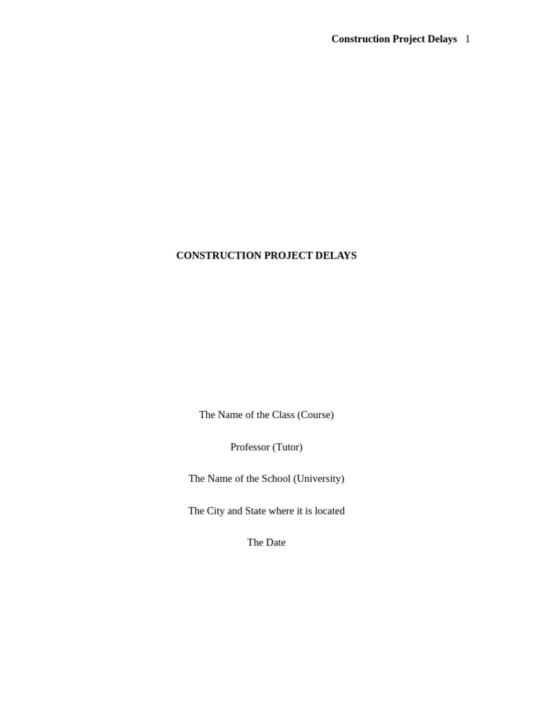 Construction Project Delays Report | PDF | Employment | Labour Economics