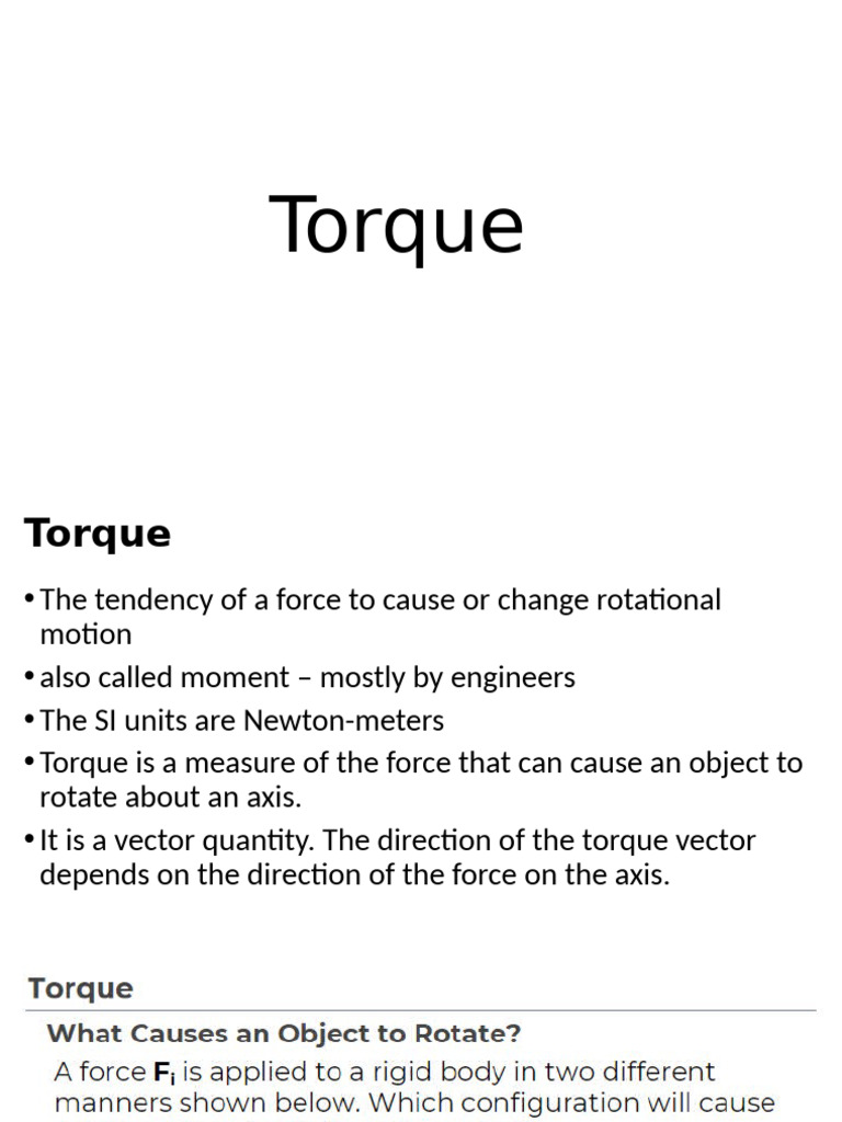 Understanding Torque: Definition and Examples | PDF