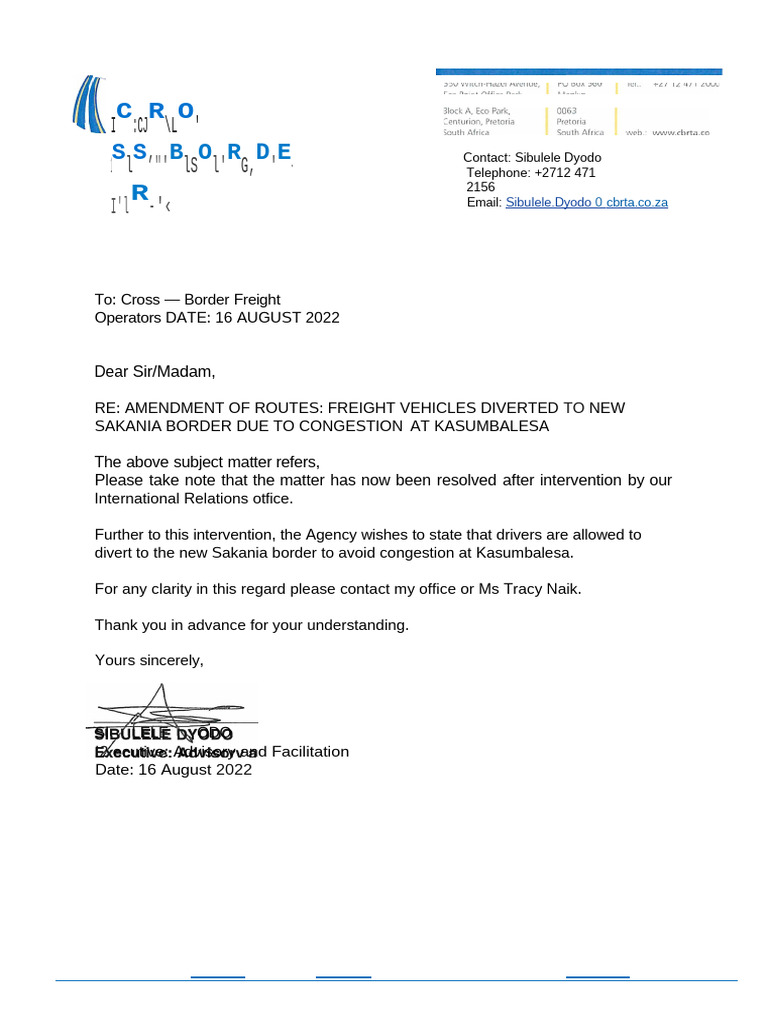 Response Letter To Freight Operators (August 2022) | PDF