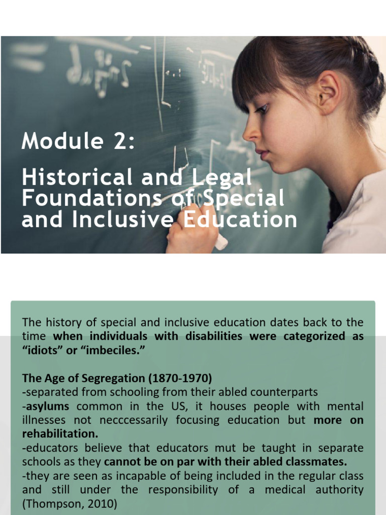 Foundations of Special Education History | PDF | Special Education ...