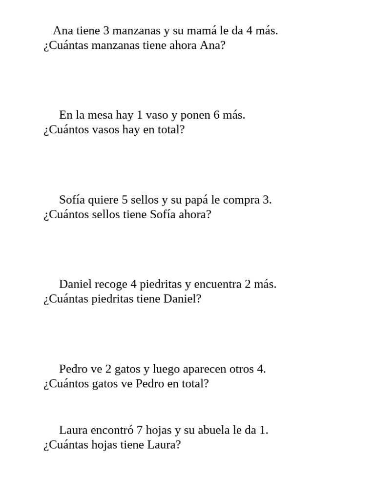 Ana Tiene 3 Manzanas y Su Mamá Le Da 4 Más | PDF