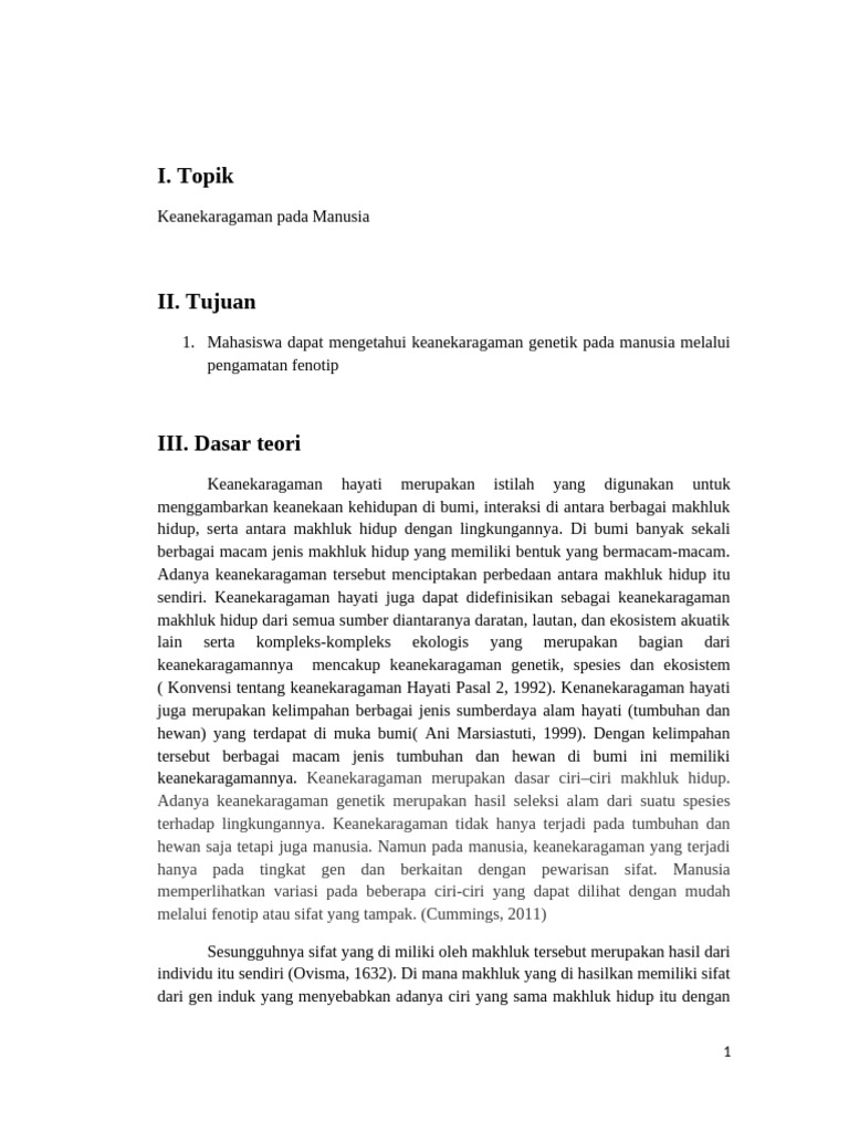 Keanekaragaman Genetik Manusia dan Fenotip | PDF