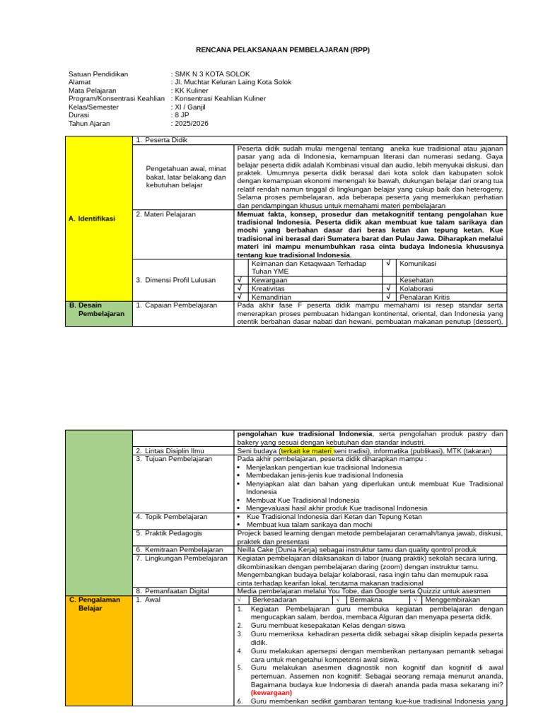 Contoh RPP Deep Learning Nela | PDF