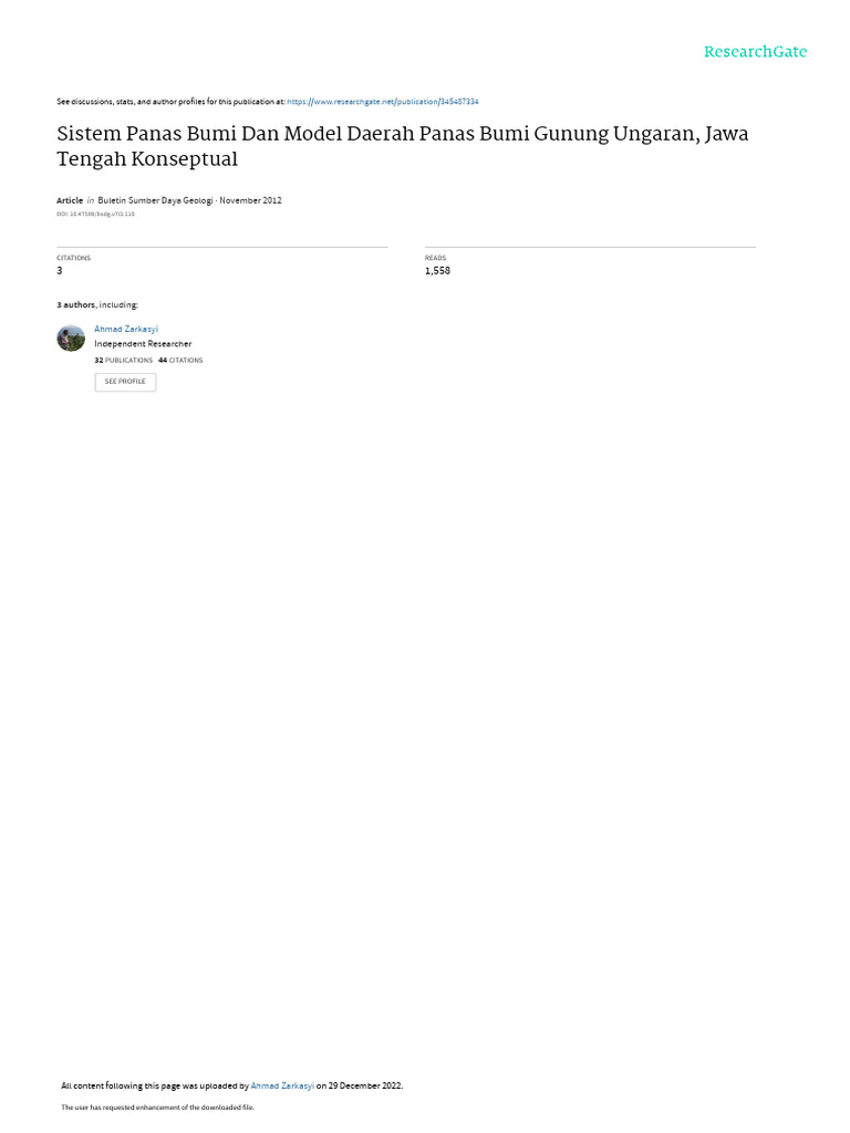 Model Konseptual Panas Bumi Ungaran | PDF