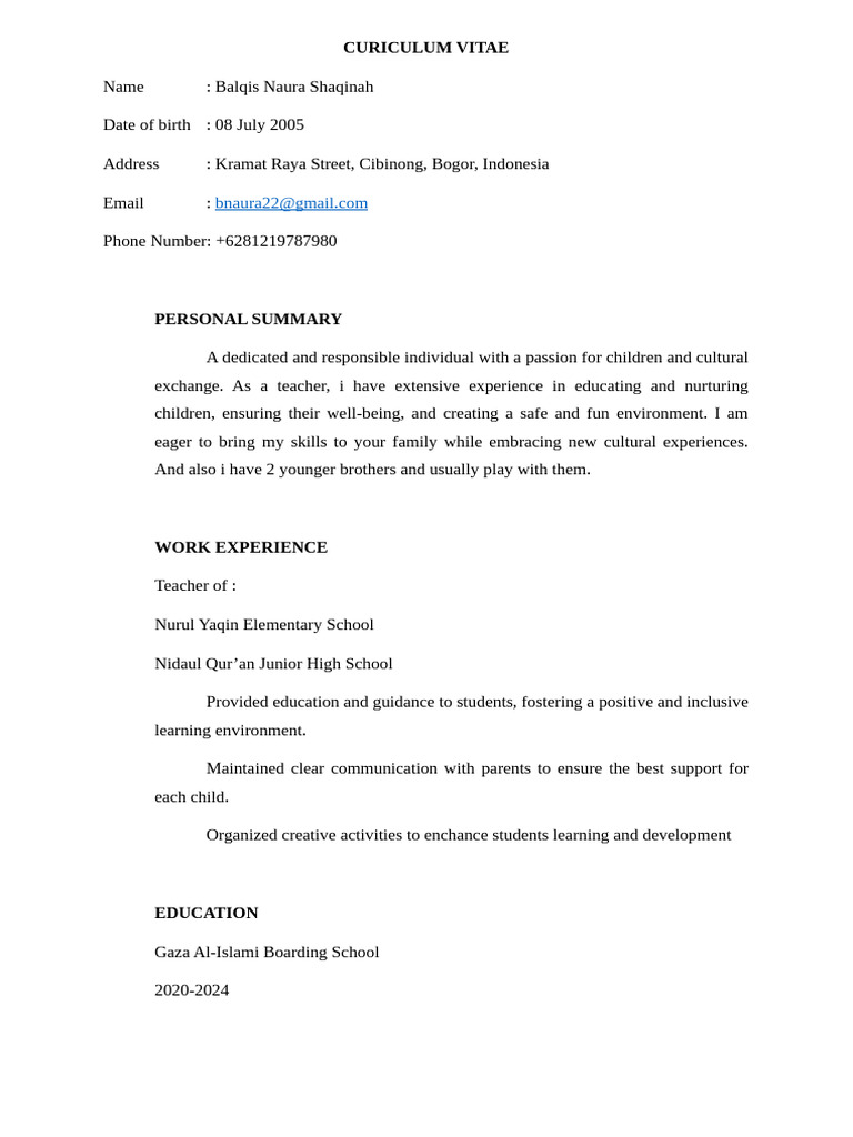 Curiculum Vitae | PDF